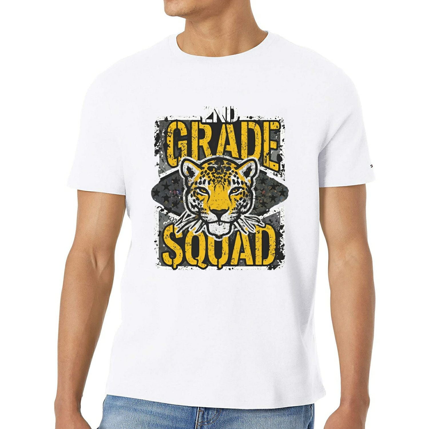 Back To School 2Nd Grade Second Grade Squad Leopard Teacher Mens T ...