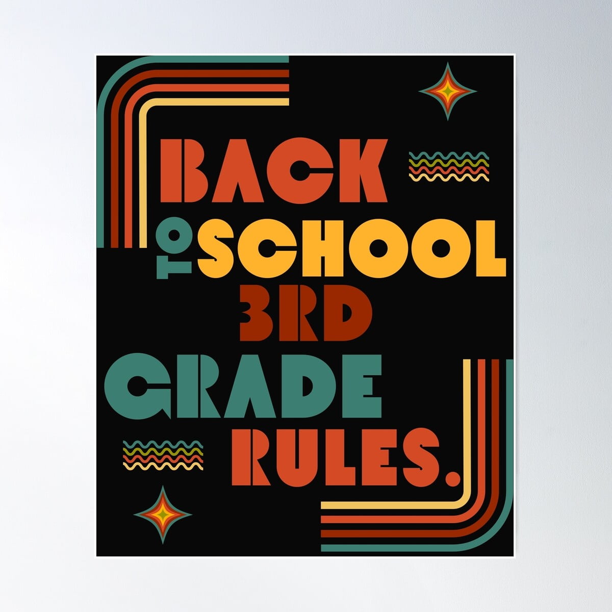 Back To School 3Rd Grade Rules. Poster Wall Art, Modern Wall Decor For ...