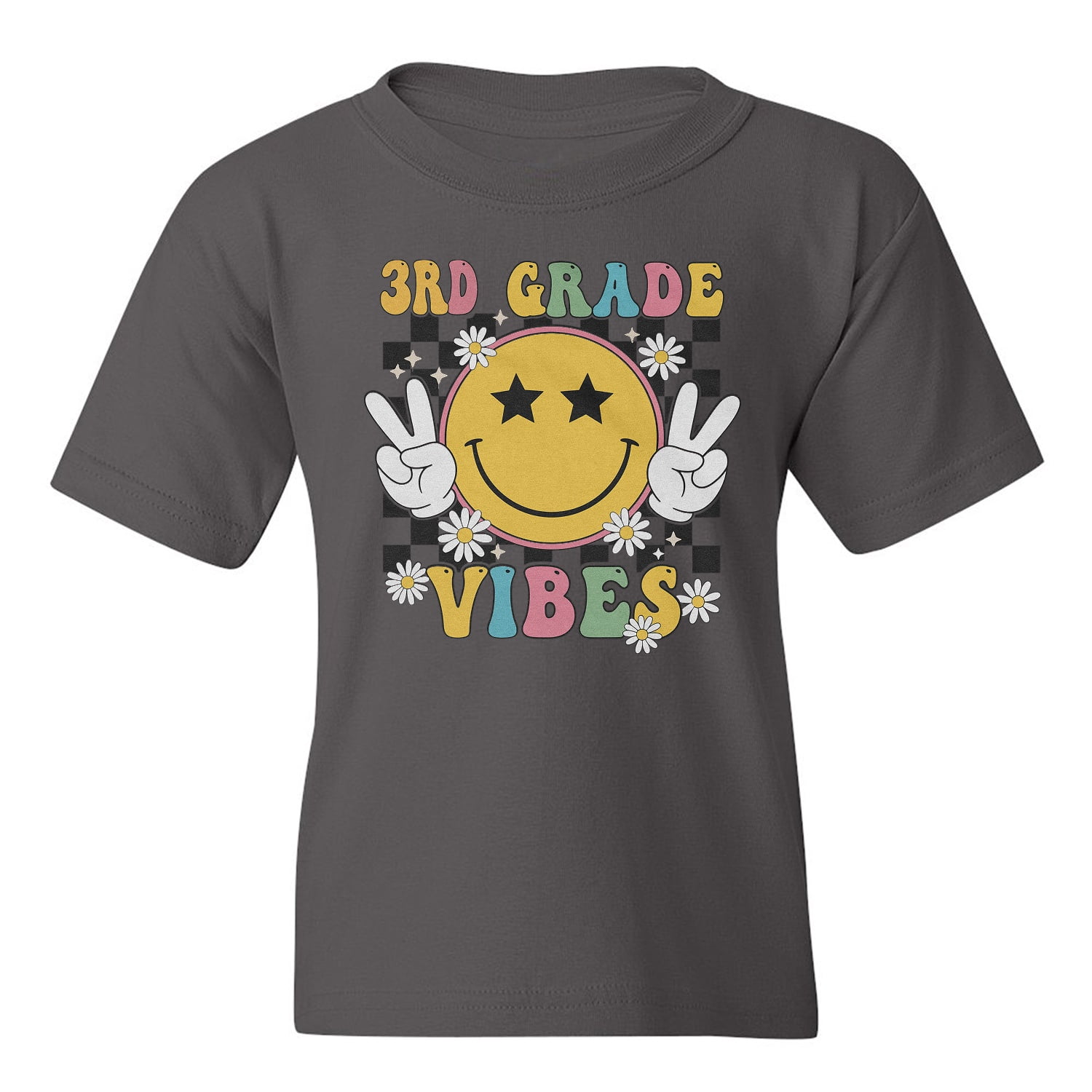 Back To School 3rd Grade Vibes - Smile Face Retro Youth Unisex T-shirt ...