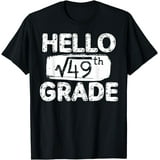 Back To School 7Th Grade Math Lover Square Root Of 49 Retro T-Shirt ...