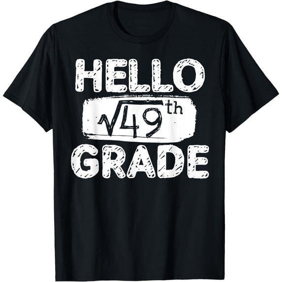 Back To School 7Th Grade Math Lover Square Root Of 49 Retro T-Shirt ...