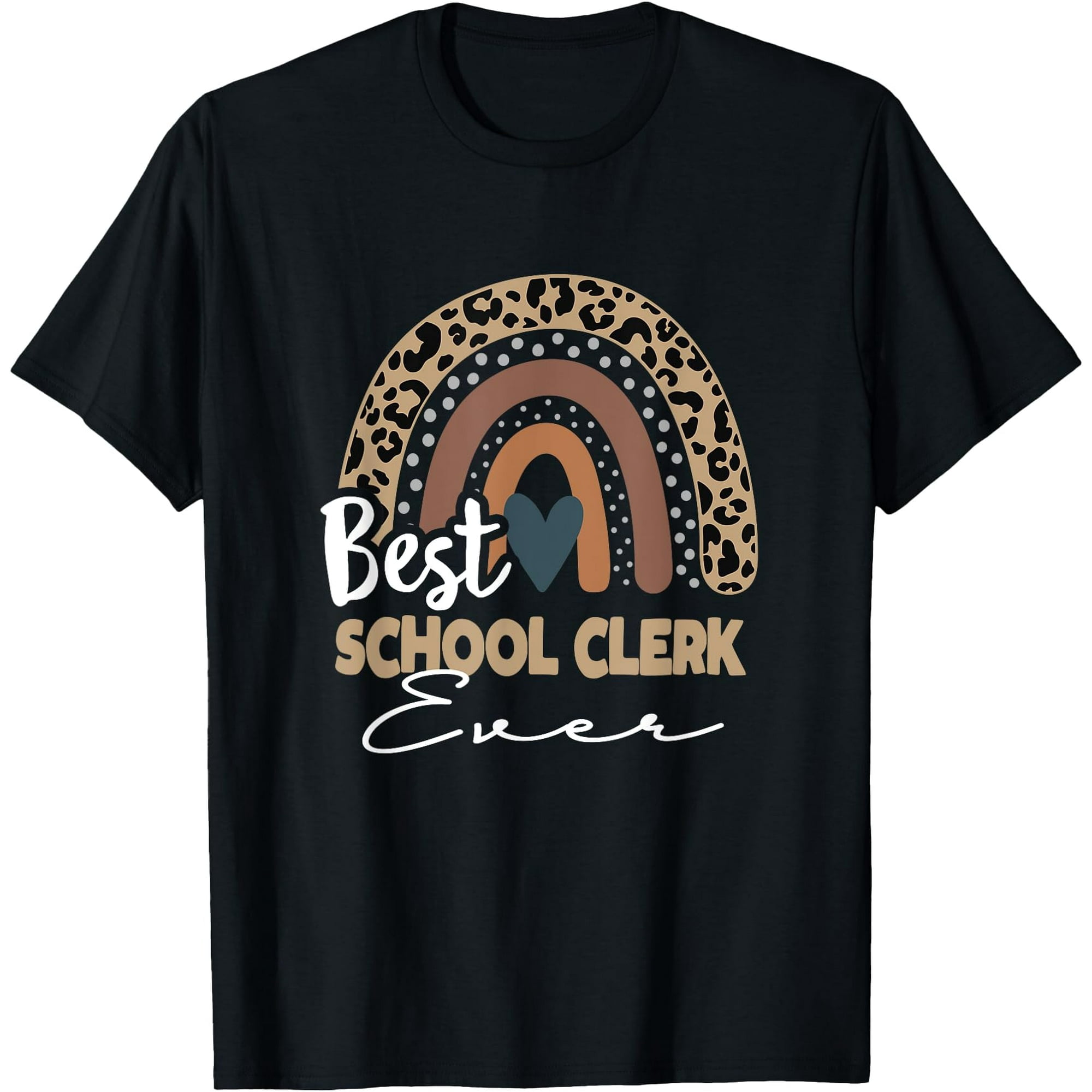 Back To School Boho Rainbow, Leopard School Clerk T-Shirt - Walmart.com