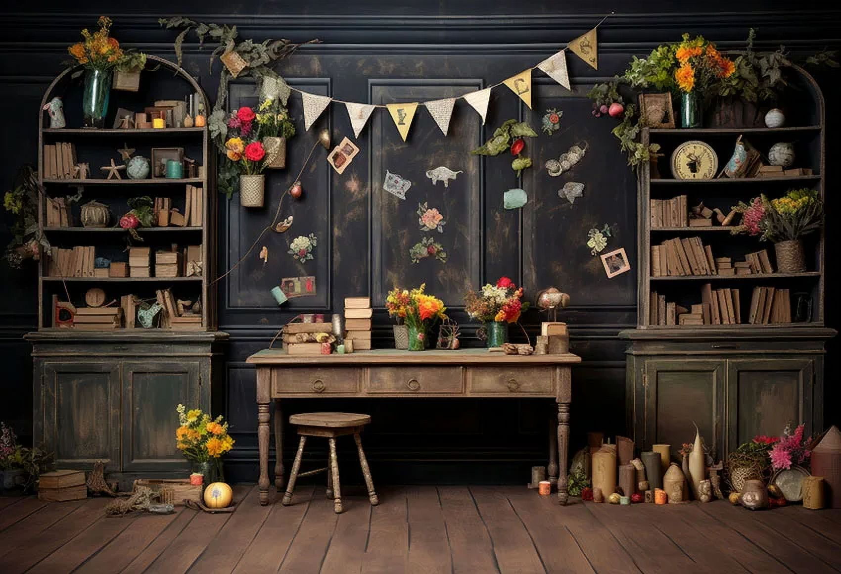 Back To School Book Blackboard Kids Birthday Party Graduate Portrait r ...