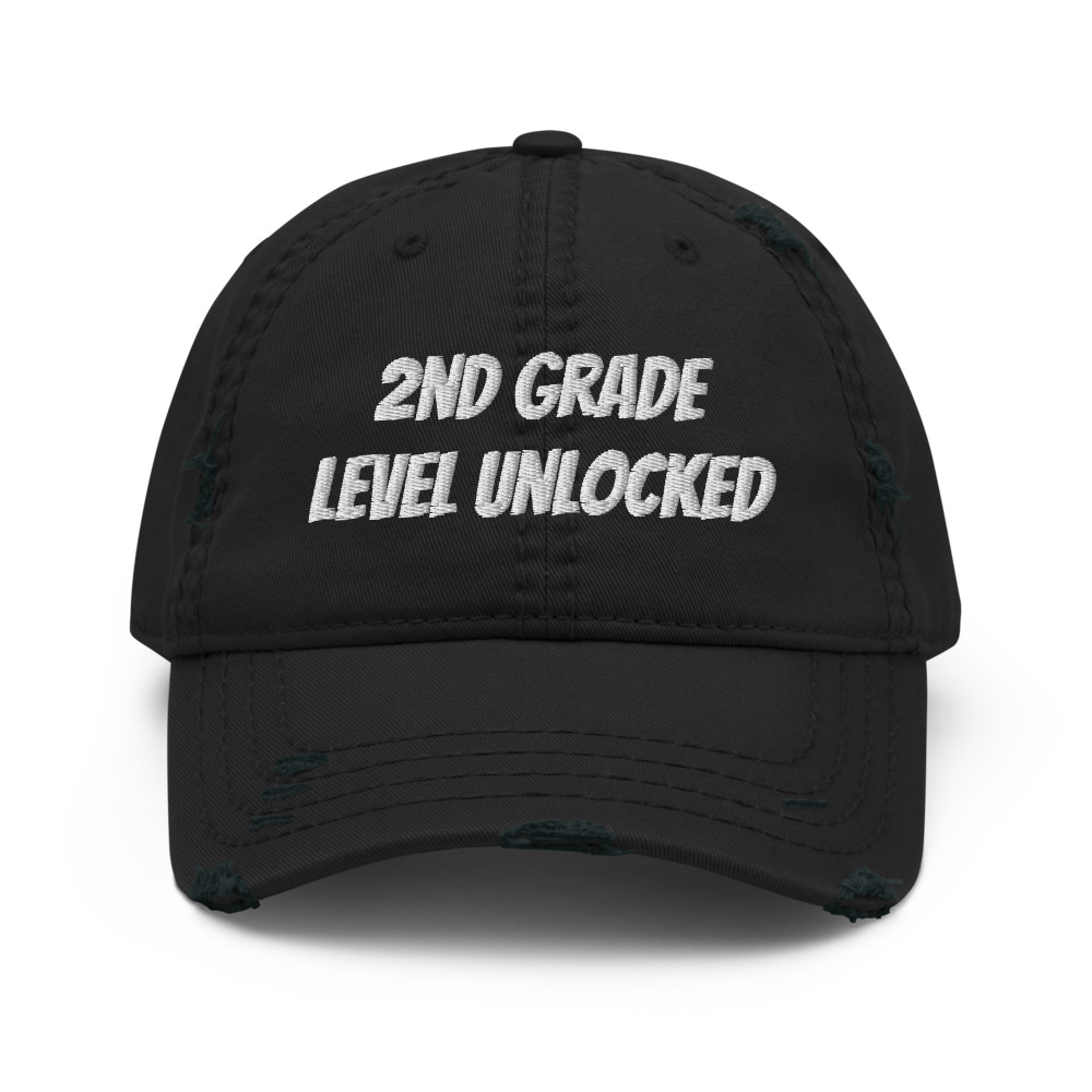 Back To School Boys Kids Distressed Dad Hat, Second 2nd Grade Level ...