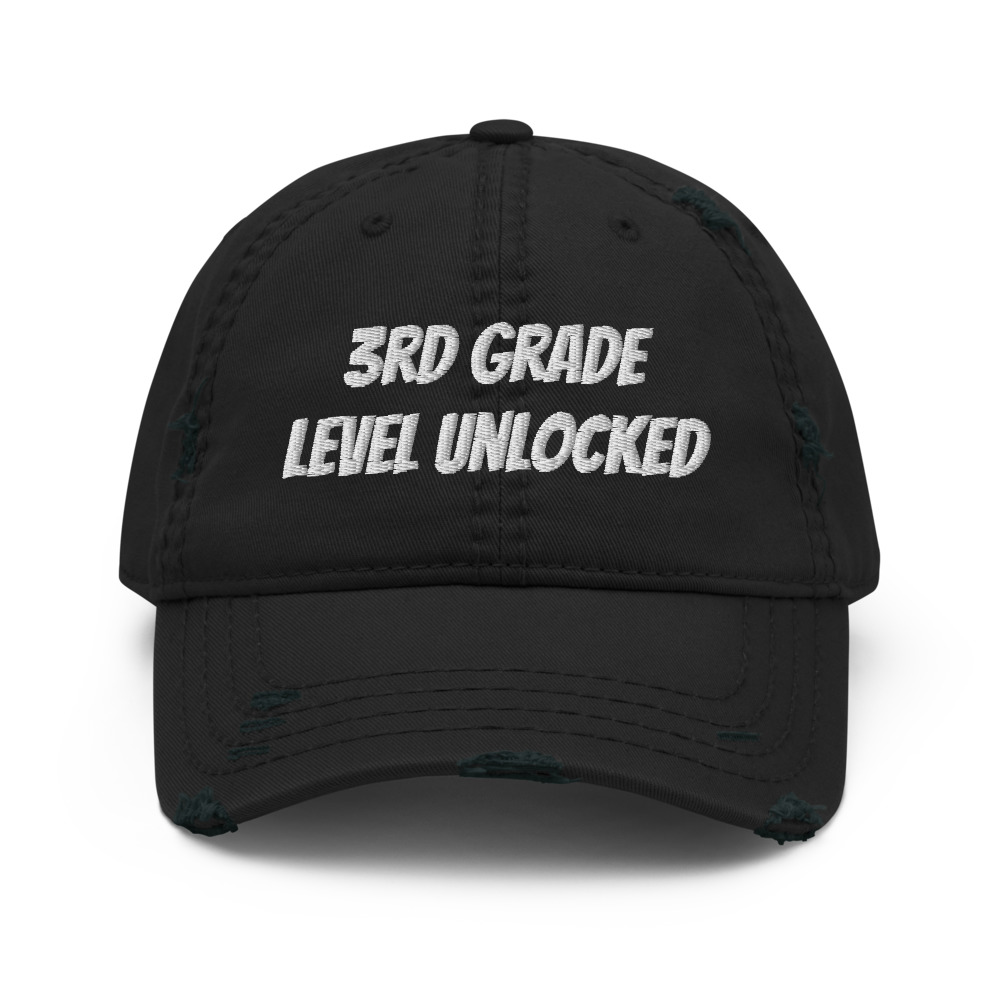 Back To School Boys Kids Distressed Dad Hat, Third 3rd Grade Level ...