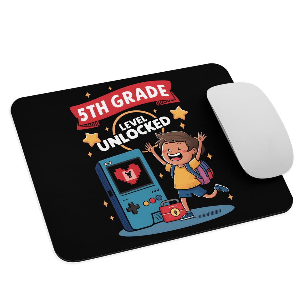 Back To School Boys Kids Mouse Pad, Fifth 5th Grade Level Unlocked ...