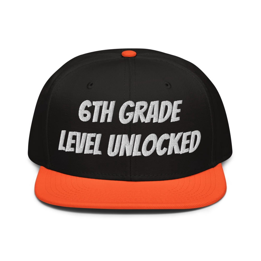 Back To School Boys Kids Snapback Hat, Sixth 6th Grade Level Unlocked ...