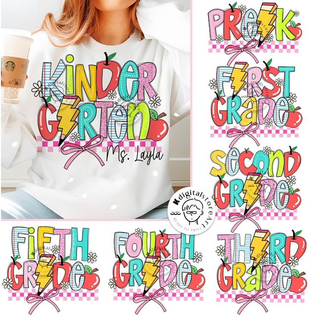 Back To School Bundle Teacher Png, Kindergarten Png, Back To School ...