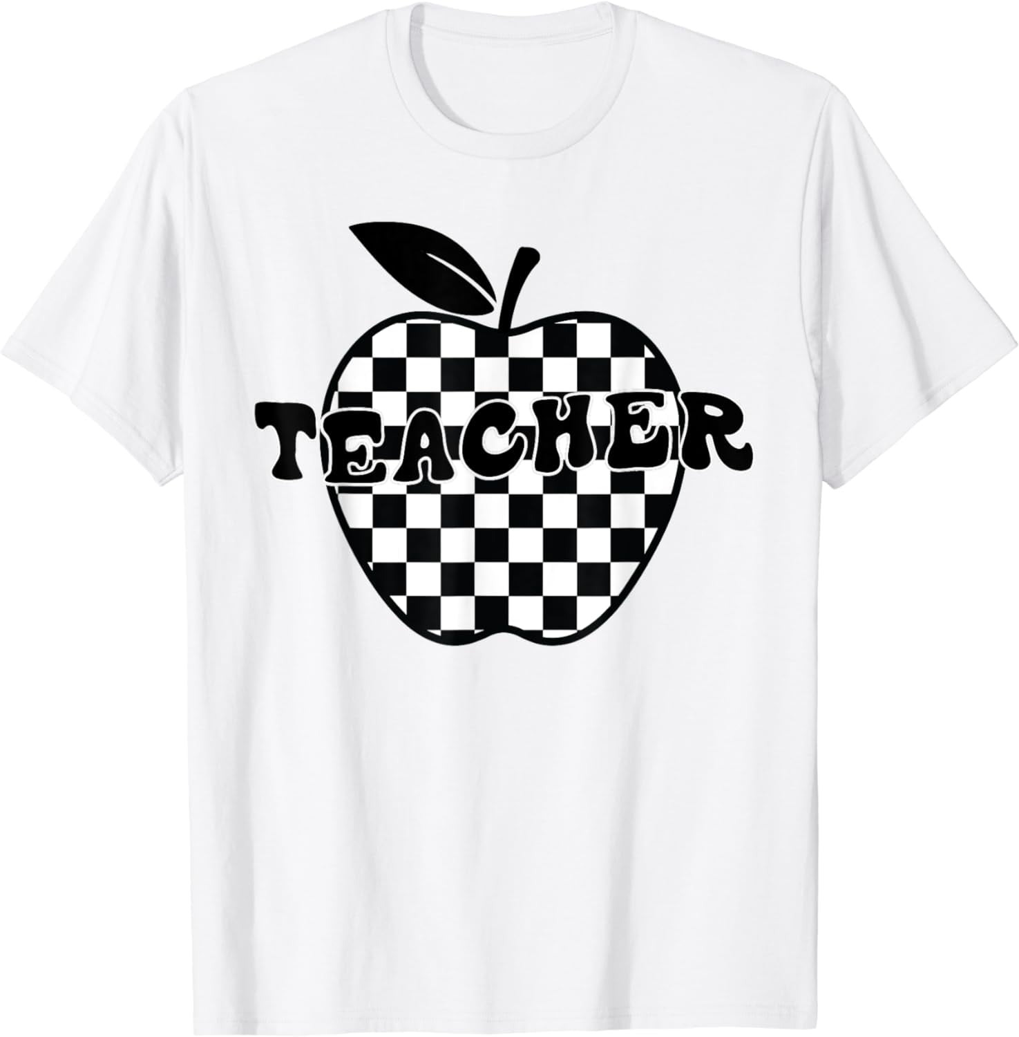 Back To School Checkered Apple Teacher Checkerboard teacher T-Shirt ...