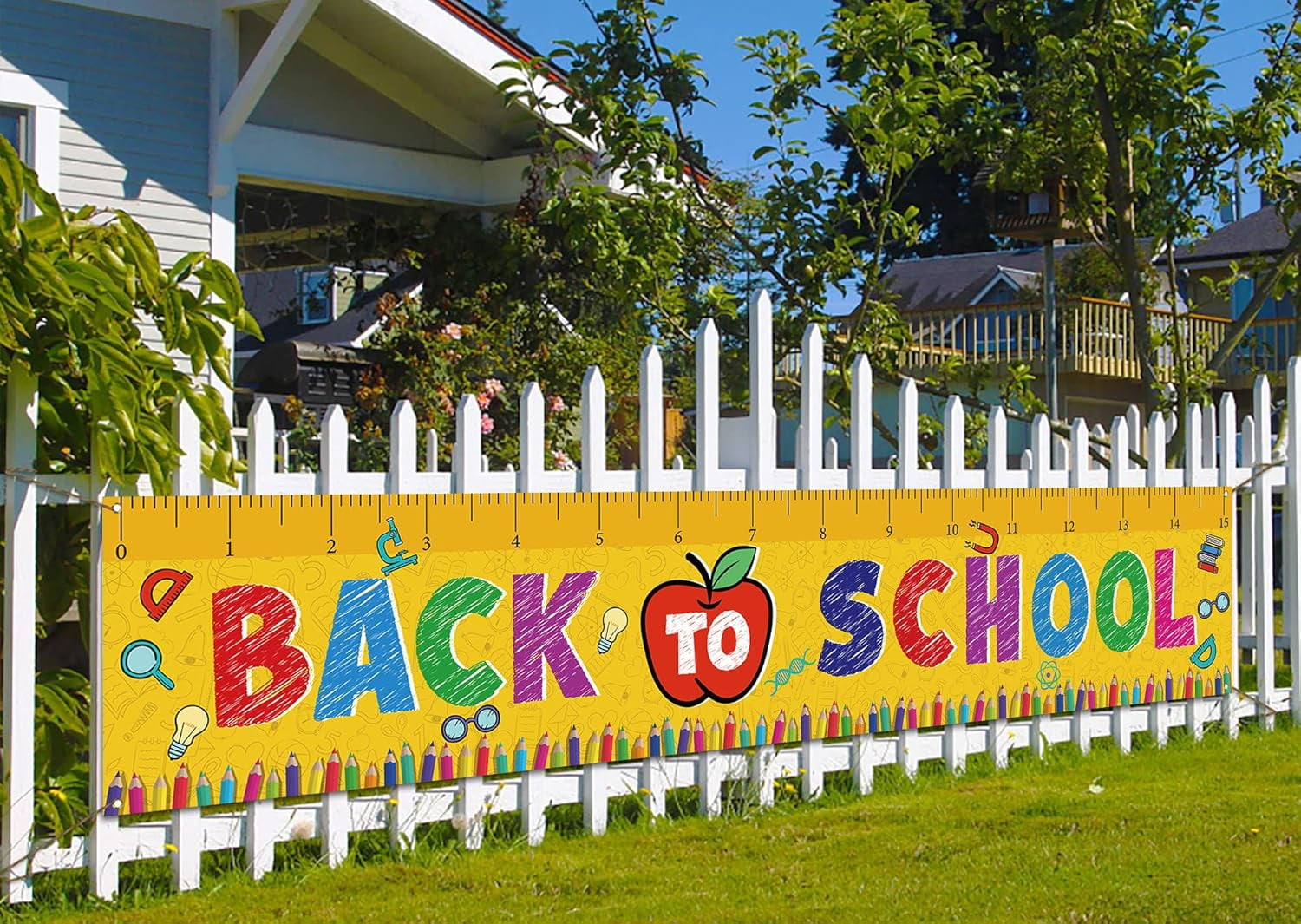 Back To School Decorations First Day of School Fence Banner Welcome ...