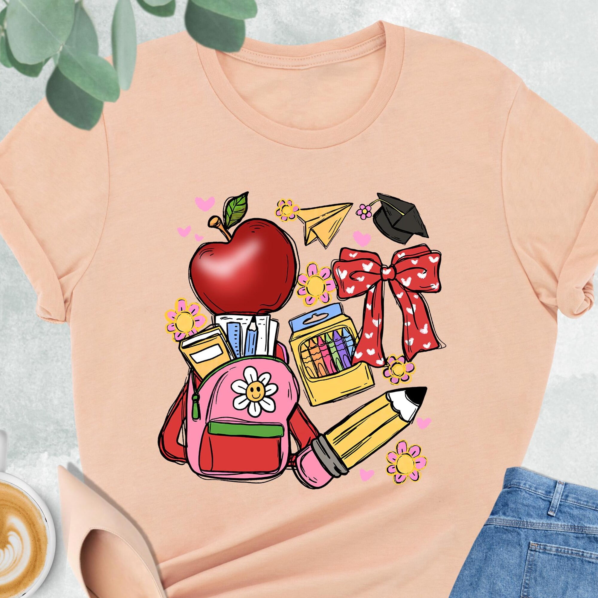 Back To School Doodle Shirt Elementary Teacher Shirt Coquette School ...