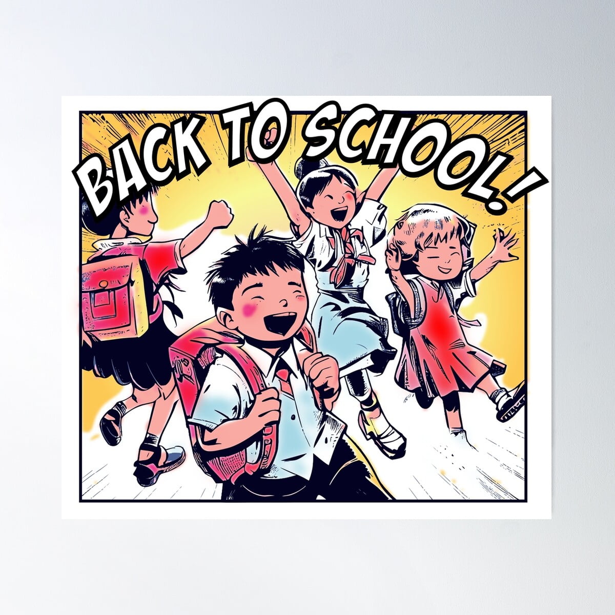 Back To School Excitement Poster Wall Art, Modern Wall Decor For Living ...