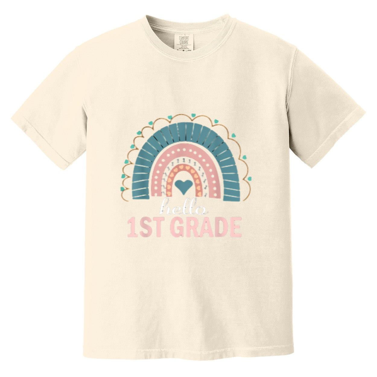 Back To School First Grade Rainbow Funny Girl Teacher Gift Comfort ...