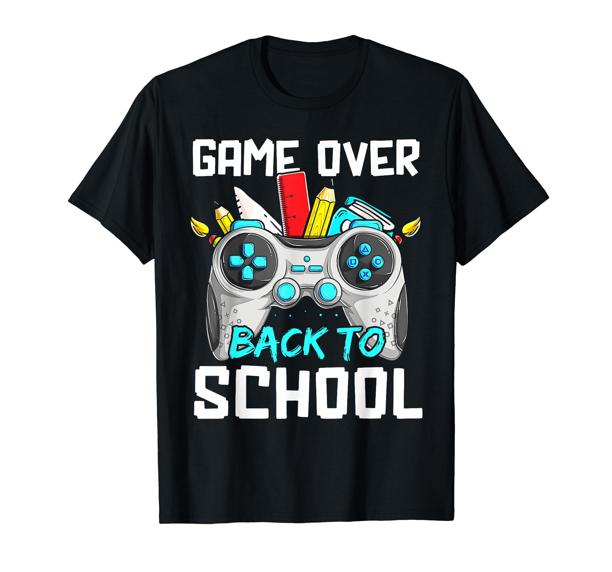 Back To School Funny Game Over Teacher Student Controller T-Shirt ...