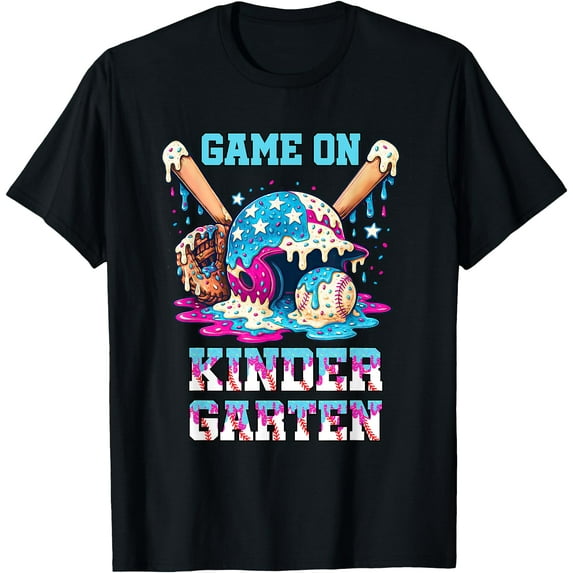Back To School Game On Kindergarten Baseball First Day T-Shirt ...