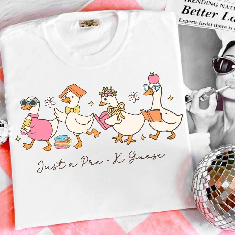Back To School Goose Shirt, Coquette Teacher First Day of School Shirt ...