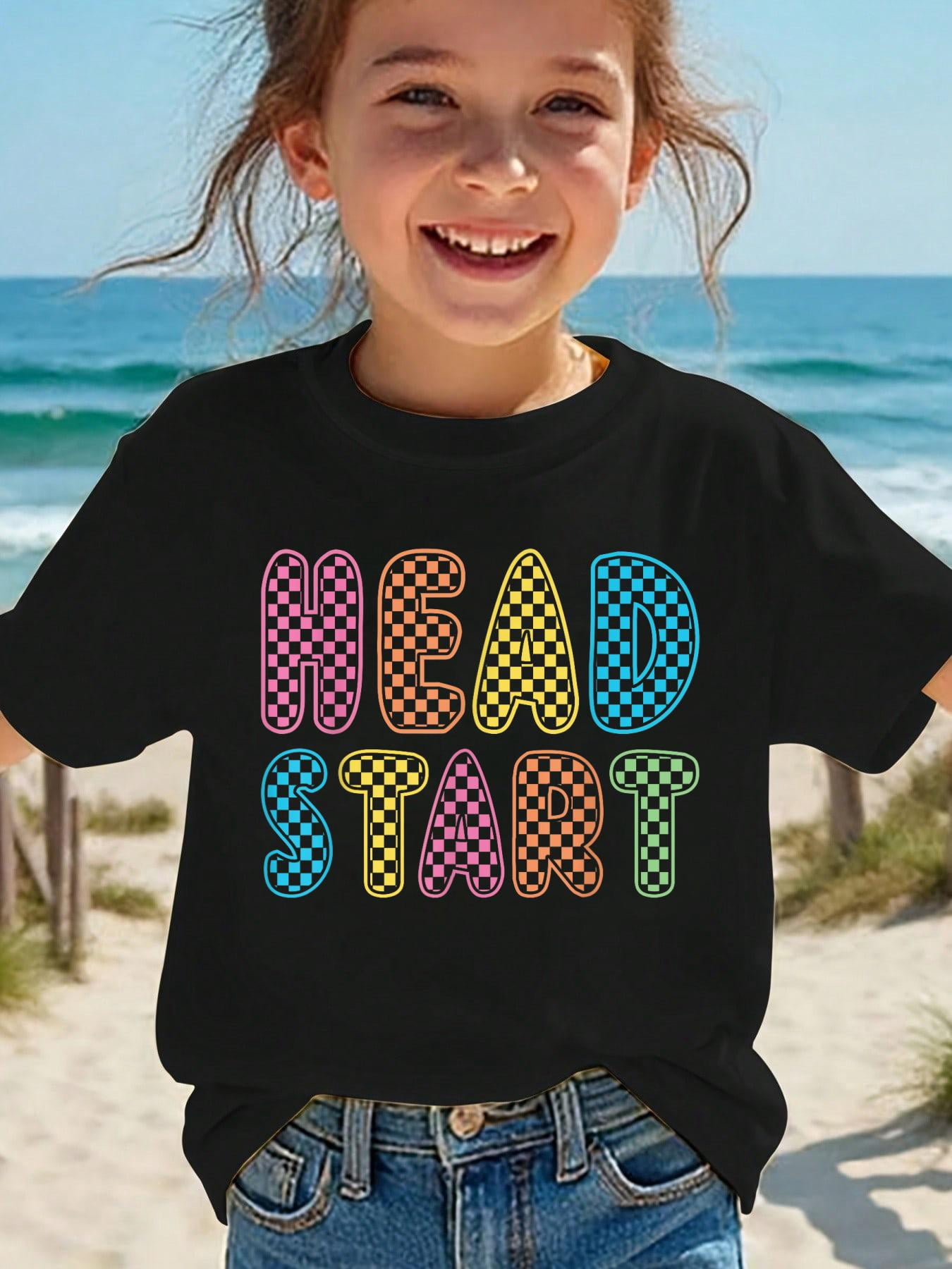 Back To School Head Start First Day Kid Checkered Kids T-Shirt ...