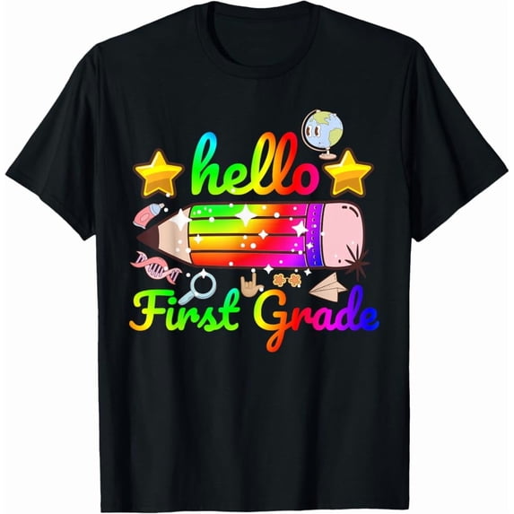 Back To School Hello First Grade Team 1St Grade Boy Girl T-Shirt ...
