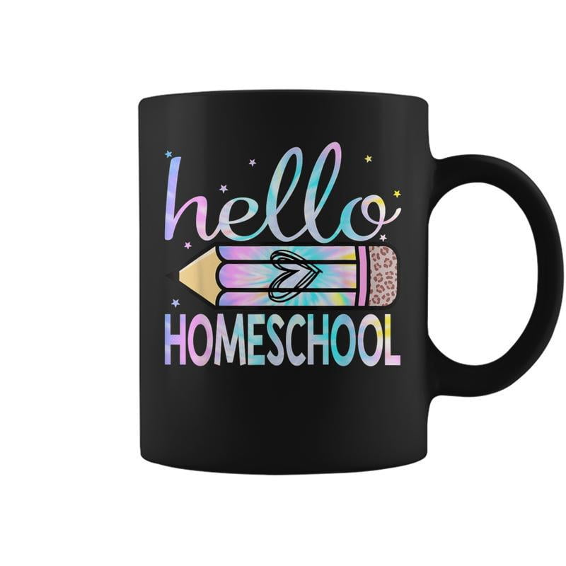 Back To School Hello Homeschool Leopard Tie Dye Pencil Coffee Mugs ...