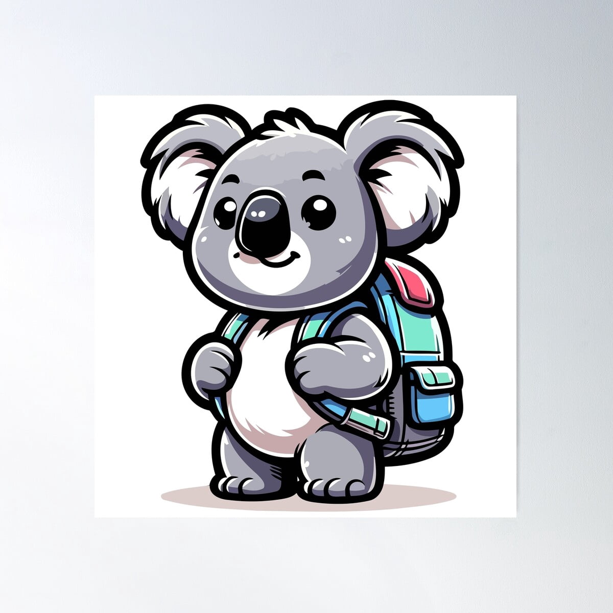 Back To School Koala - Adorable Koala With Backpack Poster Wall Art ...