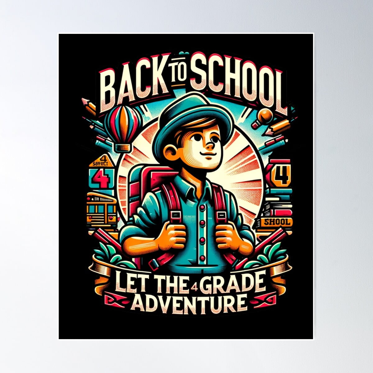 Back To School Let The 4Th Grade Adventure Begin Poster Wall Art ...