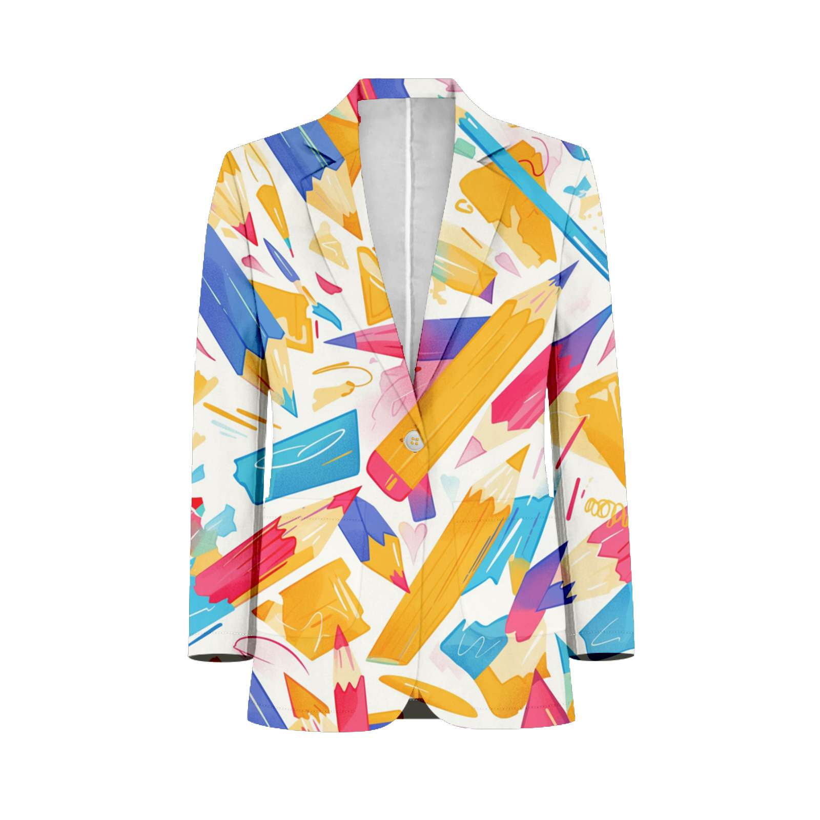 Back To School Messy Pencils Art Customized Men's Suits full man Shawl ...