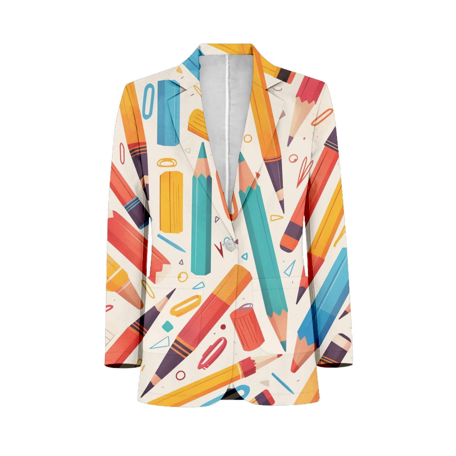 Back To School Messy Pencils Art Men Blazers Slim Clothing Summer ...