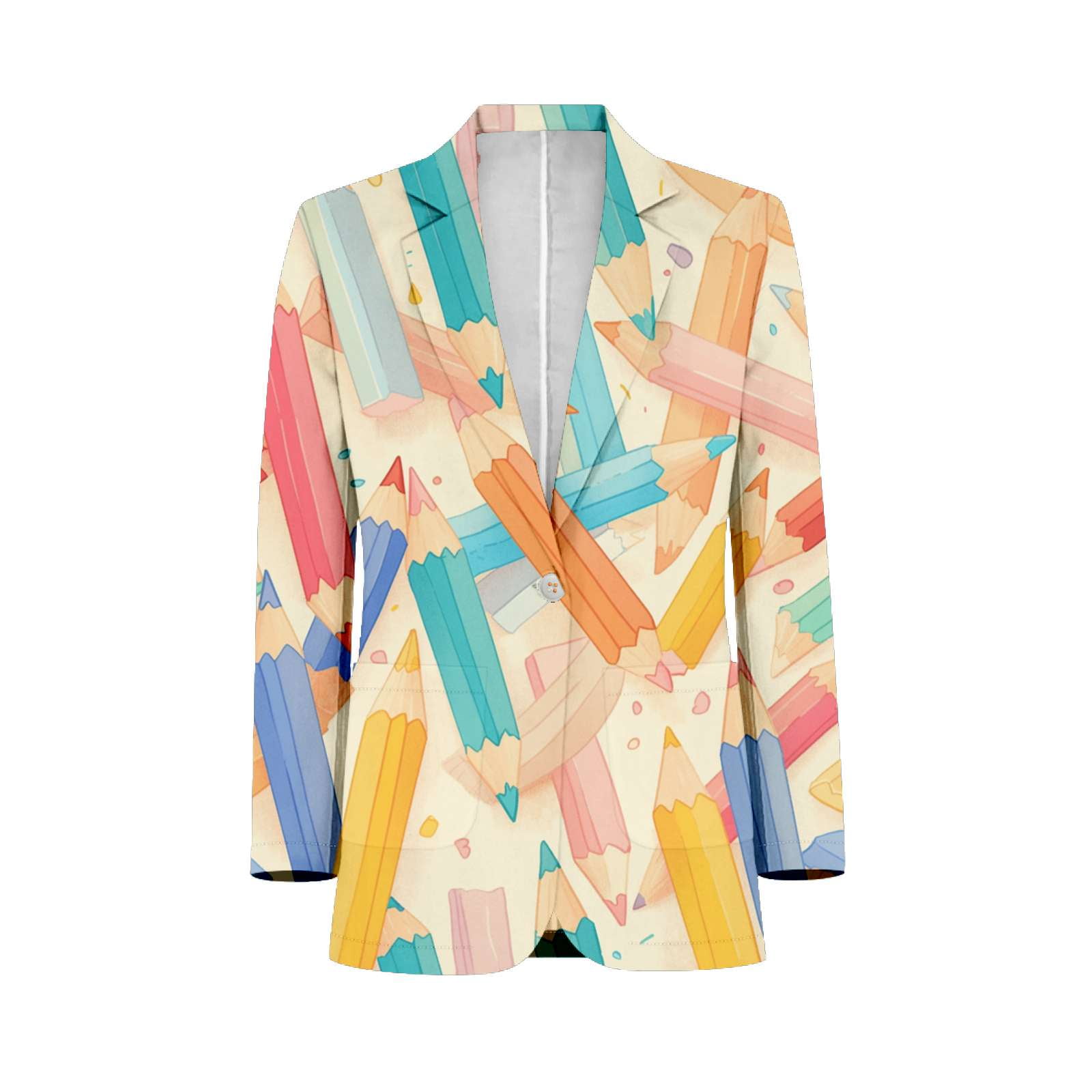 Back To School Messy Pencils Art Men's Suit Blazer Casual Party Wear ...