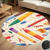 Back To School Messy Pencils Art Round Carpet Living Room Bedroom Home ...