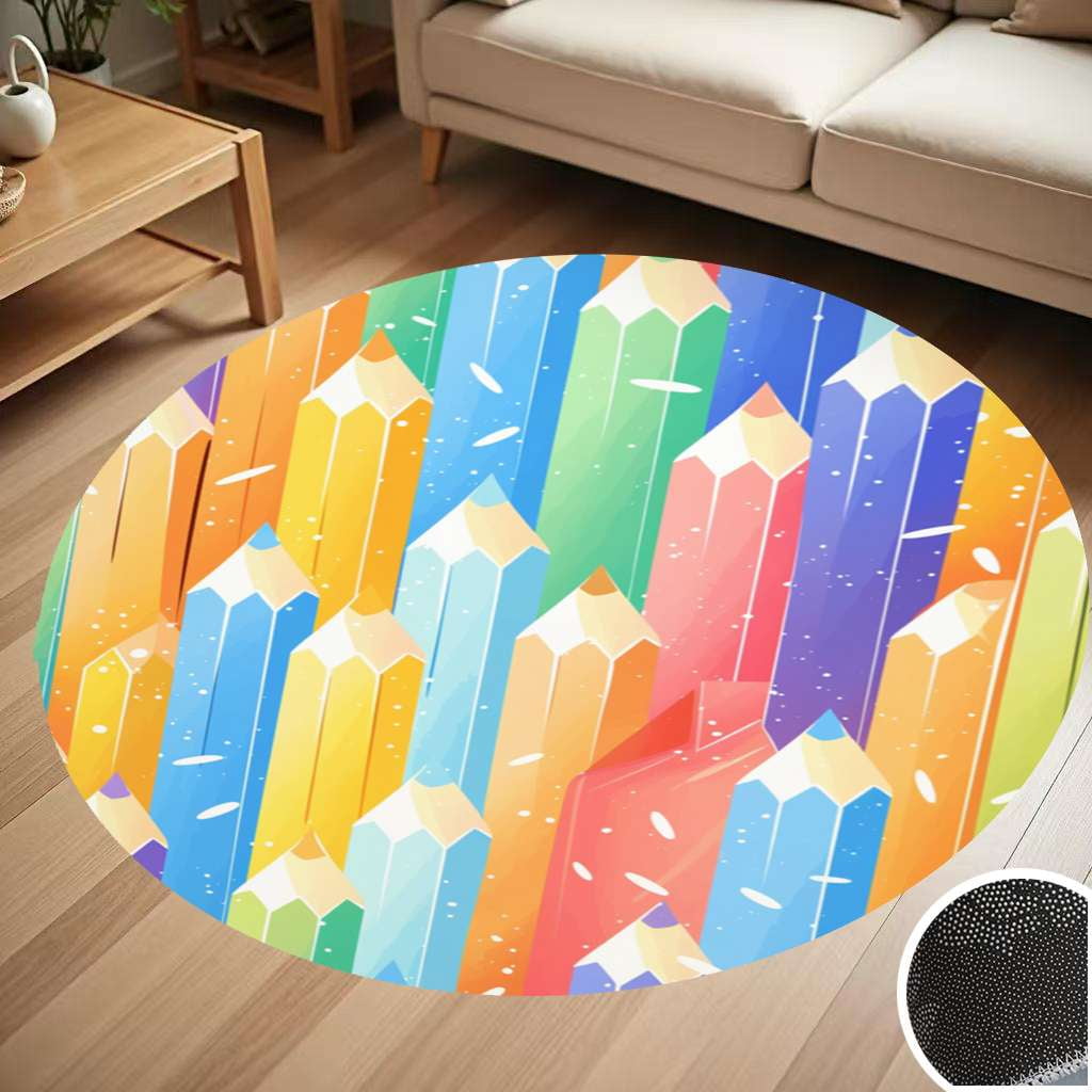 Back To School Messy Pencils Art Round Carpet Living Room Bedroom Home ...