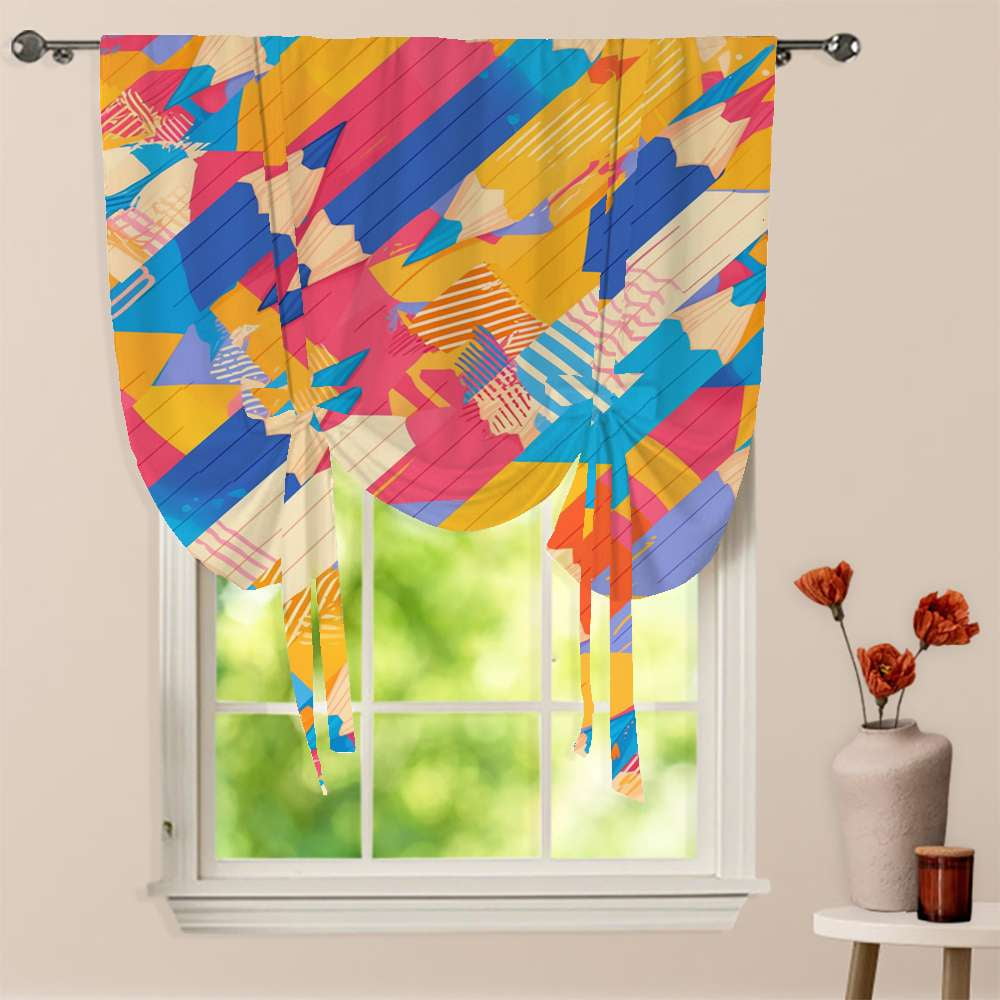 Back To School Messy Pencils Art Window Curtain for Living Room Roman ...