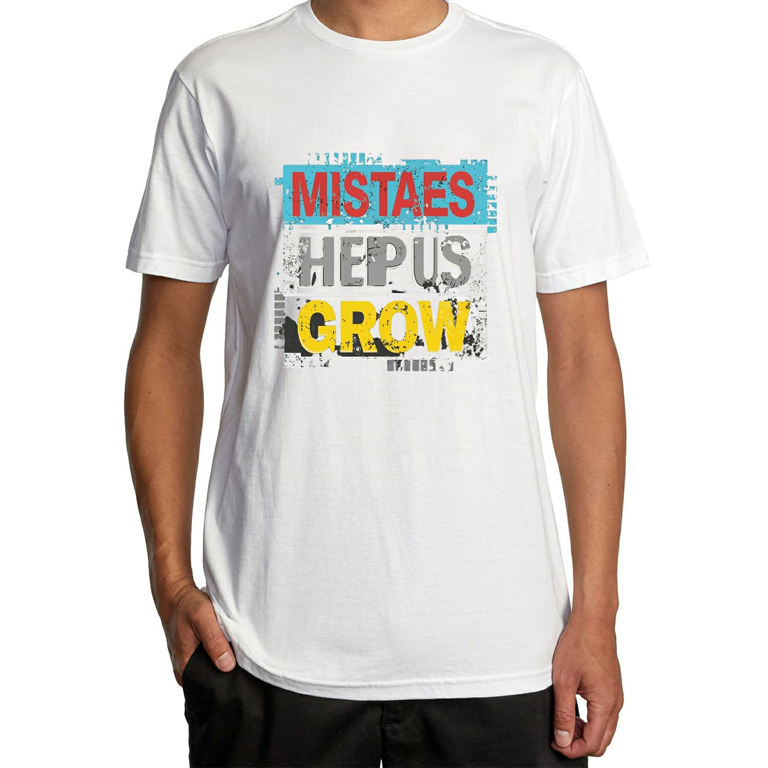 Back To School Mistakes Help Us Grow Teacher Student Crew Neck Mens T ...