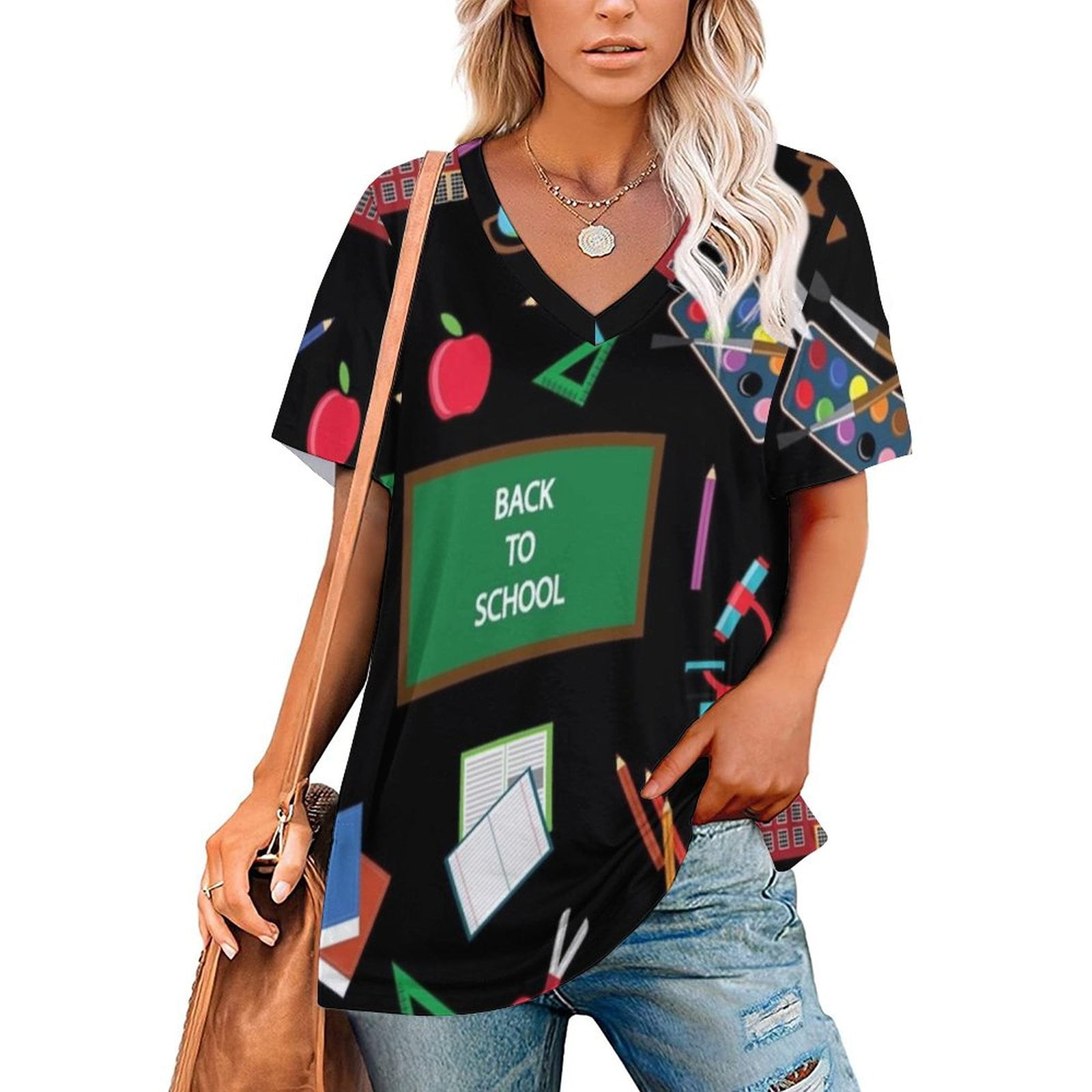 Back To School New Fashion Zip Off Shoulder Top Short-Sleeve Women ...