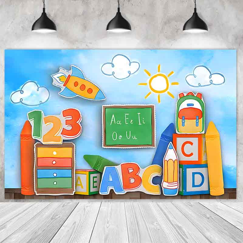 Back To School Party Backdrops School Students Celebrating Photography ...