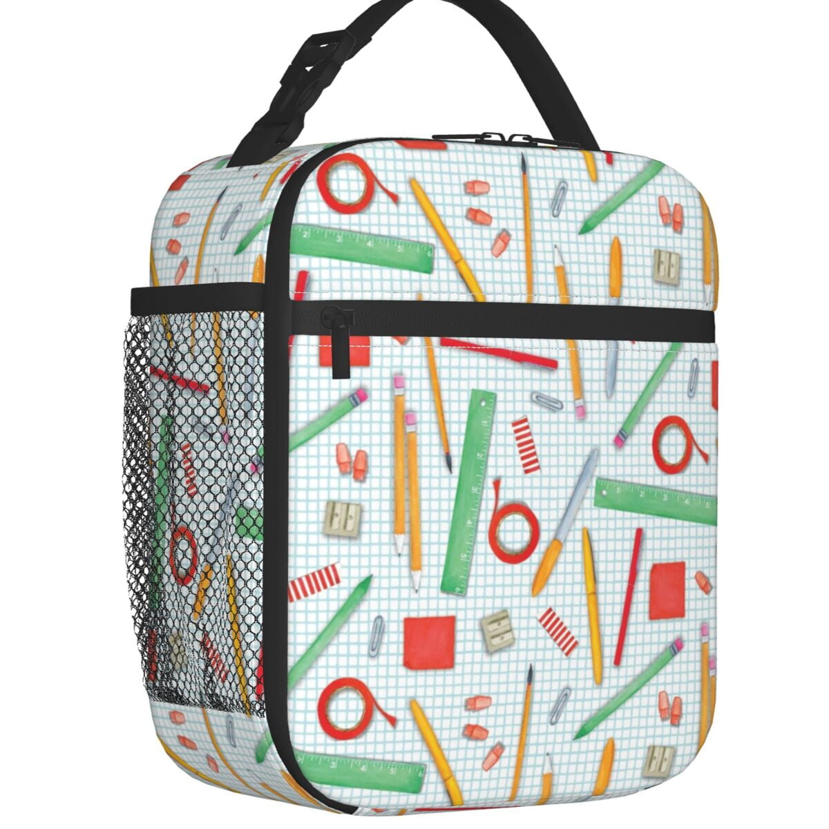 Back To School Pencils Art Insulated Lunch Bag for Women Leakproof ...