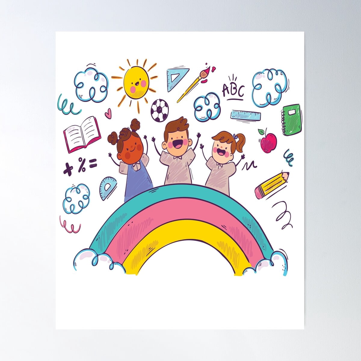 Back To School Poster Wall Art, Modern Wall Decor For Living Room ...