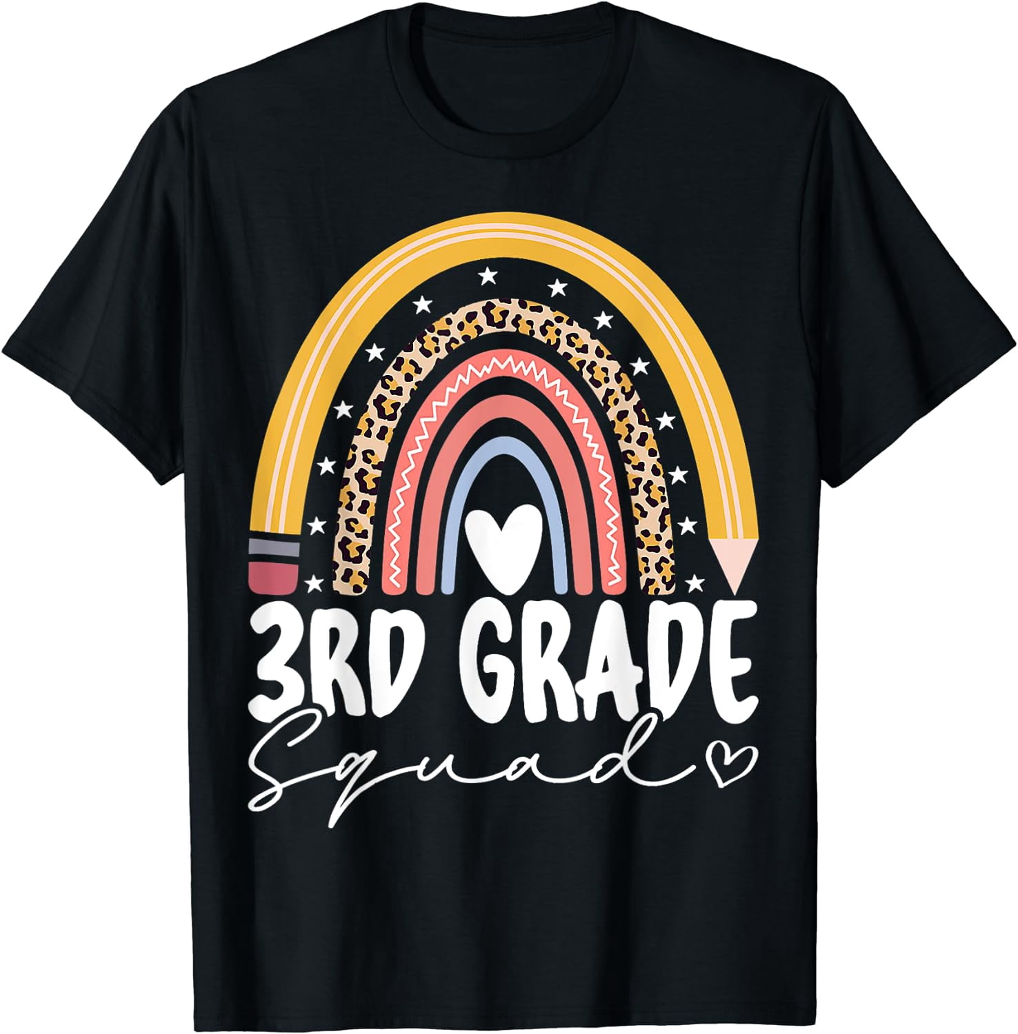 Back To School Rainbow 3rd Third Grade Squad For Teachers T-Shirt ...