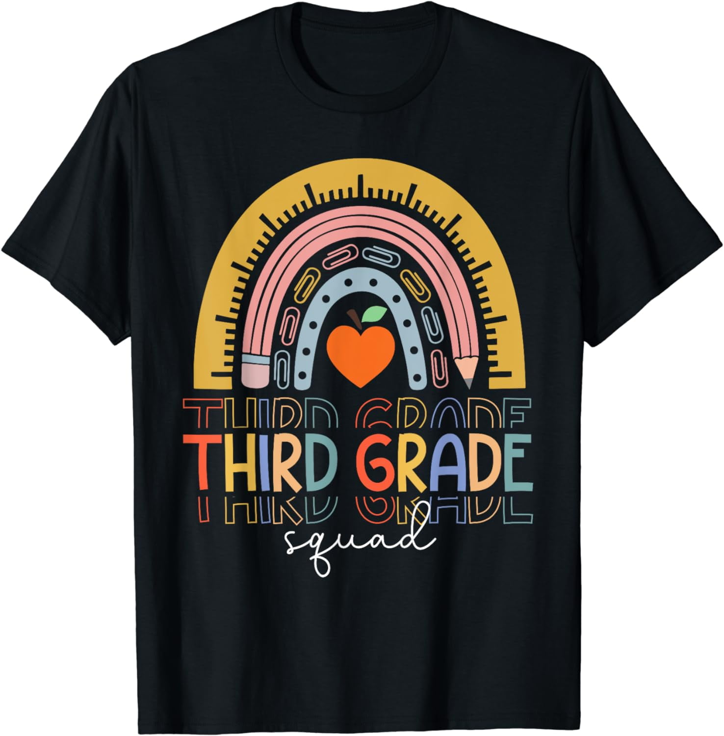 Back To School Rainbow Third Grade Squad Teachers Student T-Shirt ...