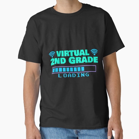 Back To School Second Grader Virtual Education Loading Gamer T-Shirt ...
