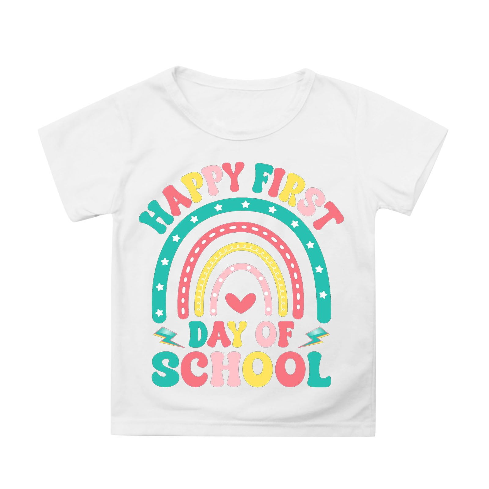 Back To School Shirt Kids Girl Crew Neck Short Sleeve T Shirt Cartoon ...