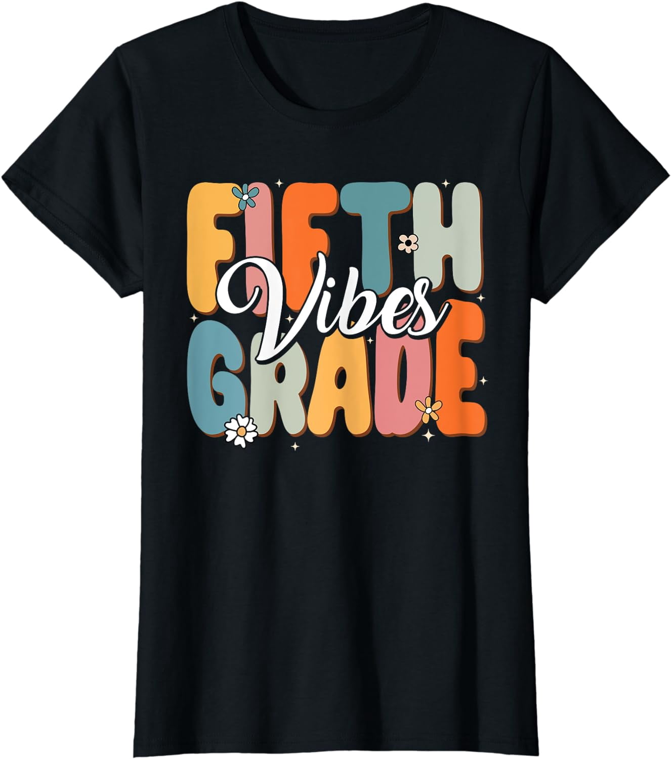 Back To School Shirts Fifth Grade Vibes Retro Teacher Kids T-Shirt ...