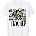 Back To School Teacher Life Apple Leopard Teacher T-Shirt - Walmart.com