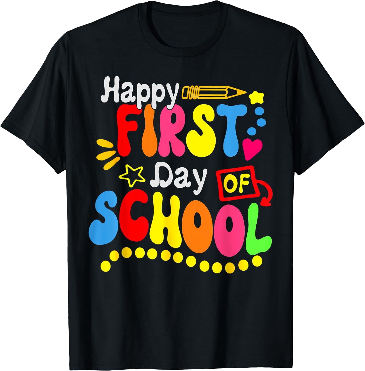 Back To School Teacher Student Happy First Day Of School Kid T-Shirt ...