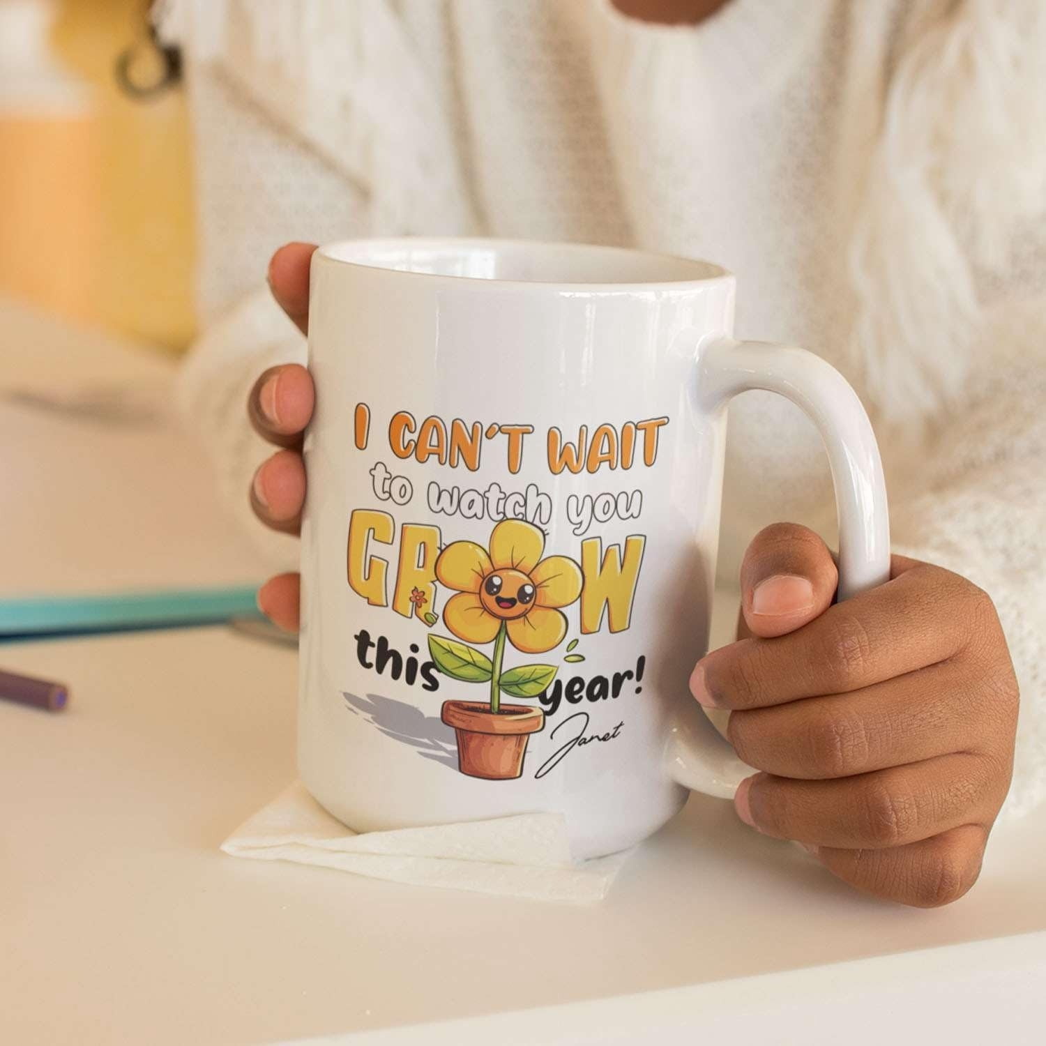 Back To School Themed Cup, Personalized Inspirational Mug Gift For ...