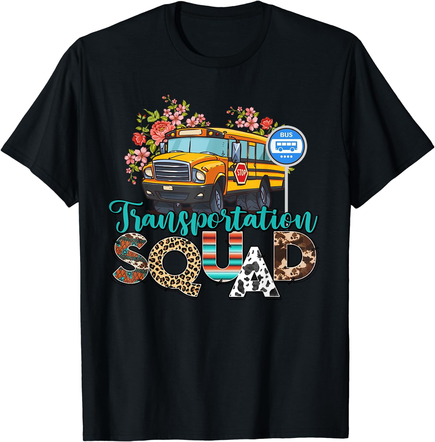 Back To School Transportation Squad Bus Driver School Bus Cotton T ...
