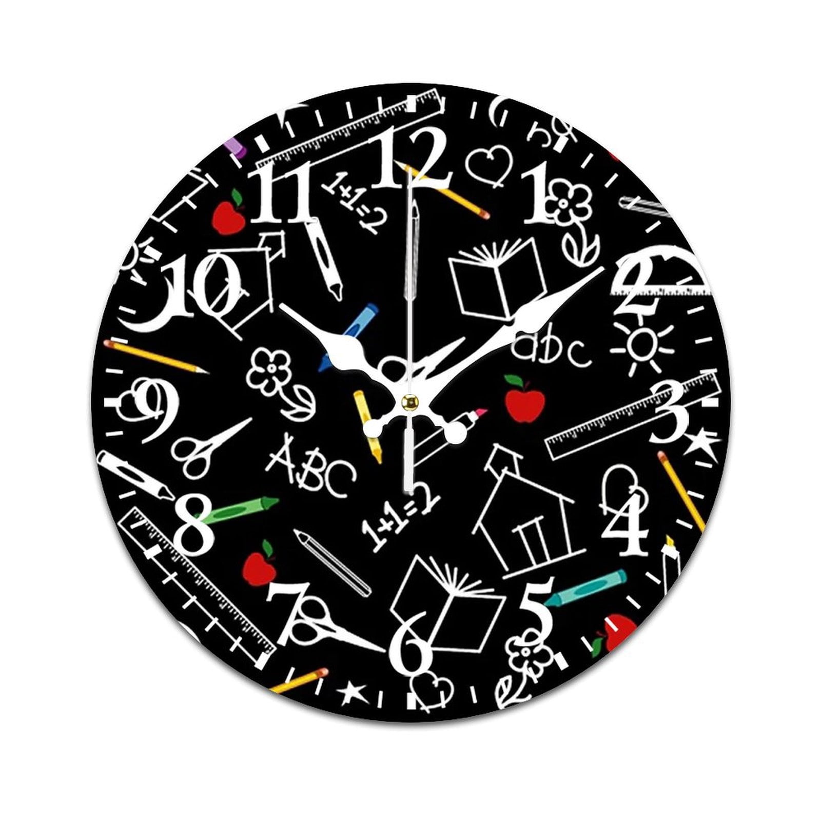 Back To School Wall Clock Modern Design Clocks Wall Hanging Home Office ...