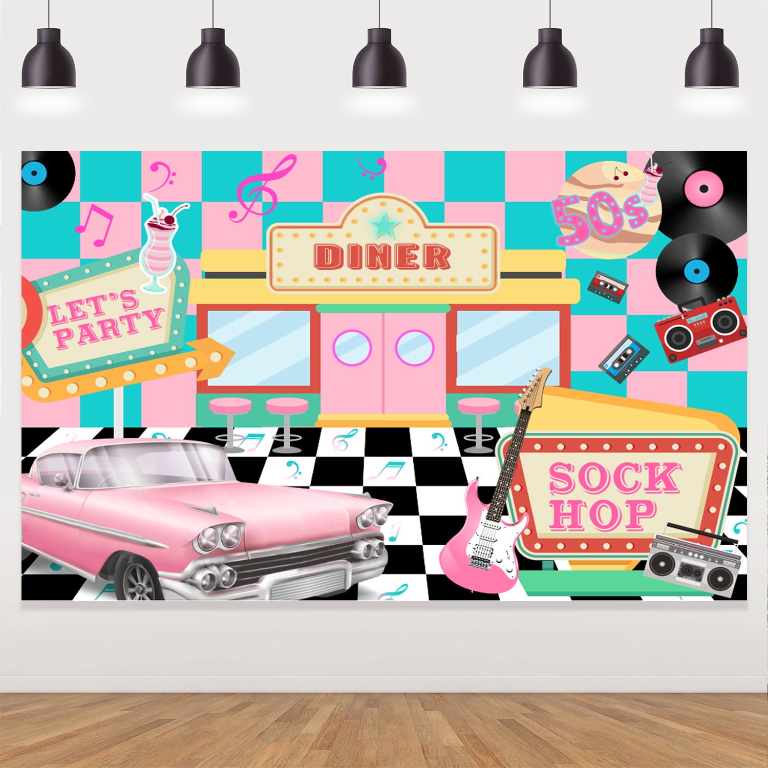 Back To The 50s Rock Party Background Decoration Let'S Party Vintage ...