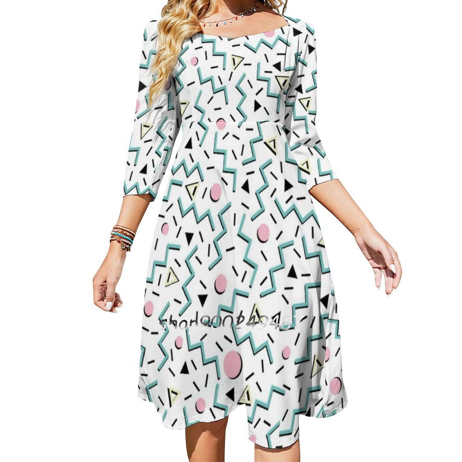 Back To The 80'S Eighties Funky Memphis Pattern Design Sweet Elegant ...