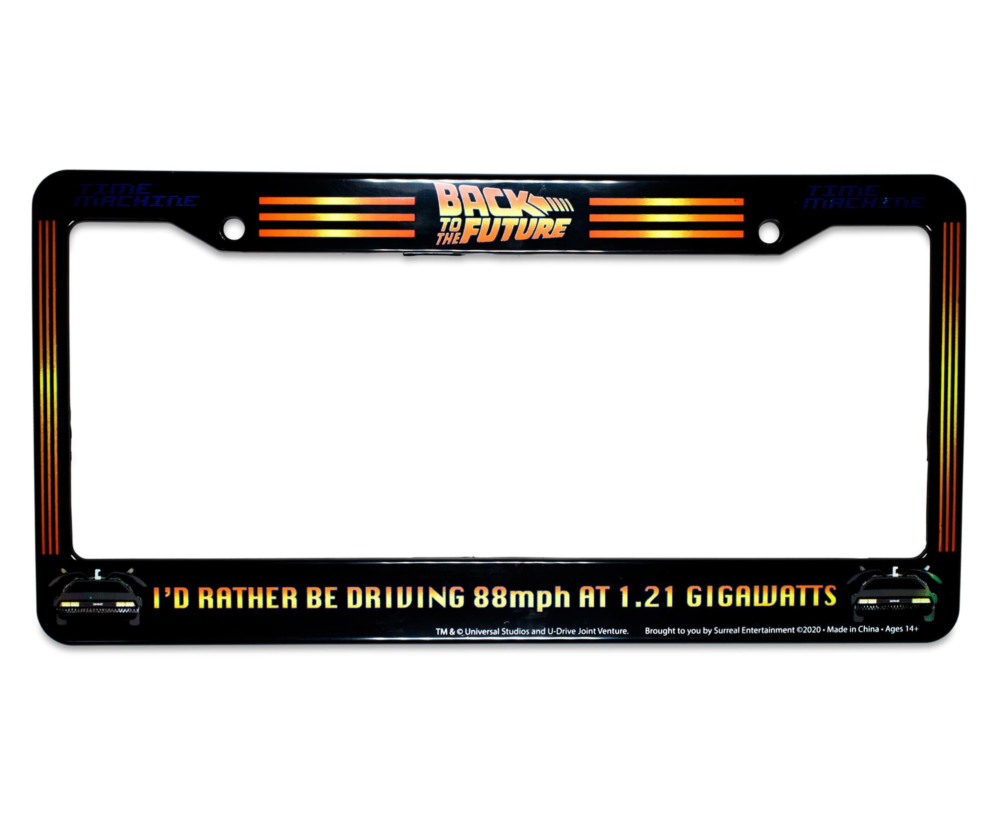 Back To The Future "I'd Rather Be Driving 88mph" License Plate Frame ...