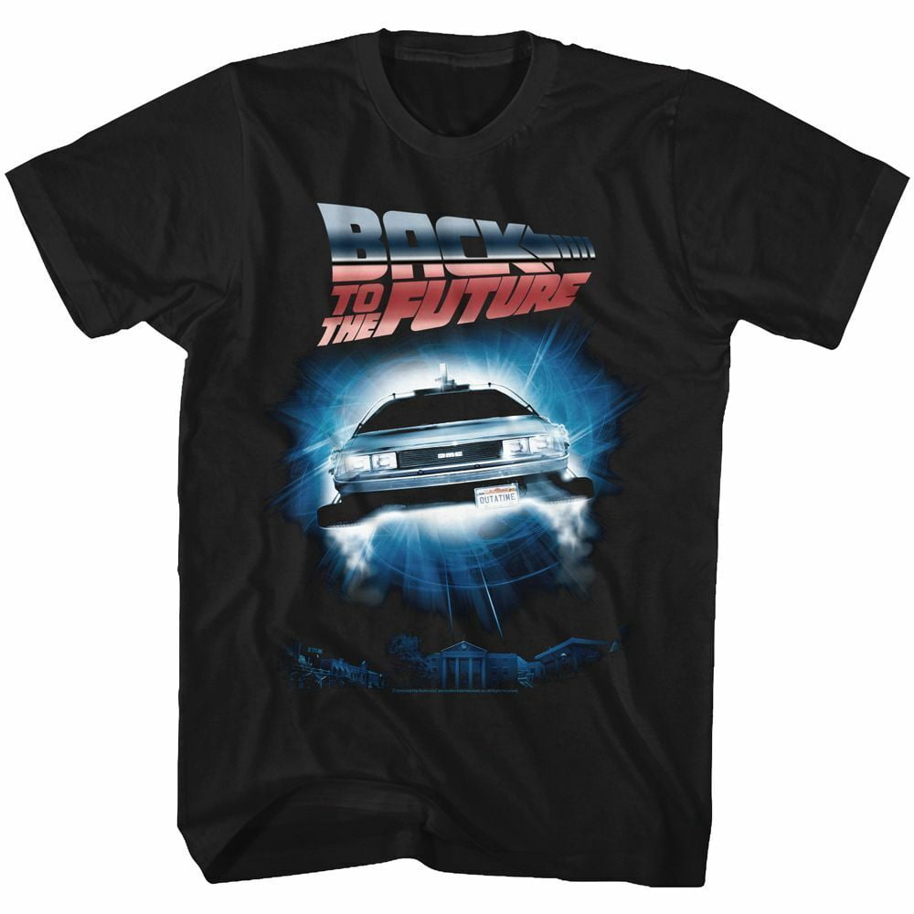 Back To The Future T Shirt Movie New Mens CAR 100% Black Cotton Sizes ...